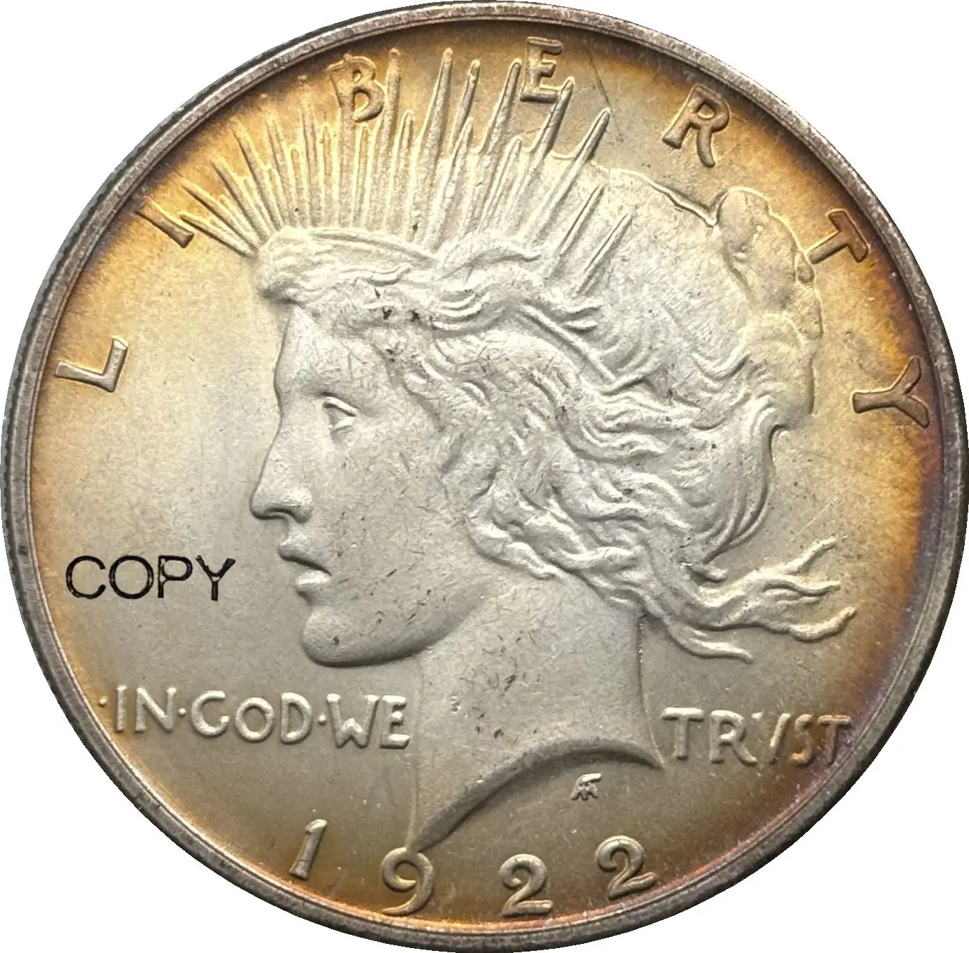 US-1922-1-One-Peace-Dollar-Silver-Plated-America-Copy-Commemorative ...