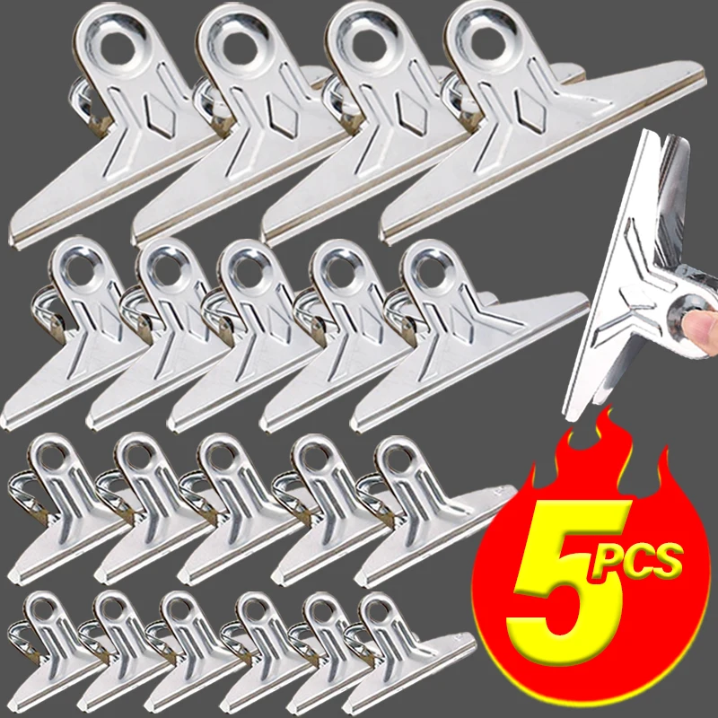 1-5Pcs Stainless Steel Sealing Clip Food Snack Sealing Pocket Clip Mini ...