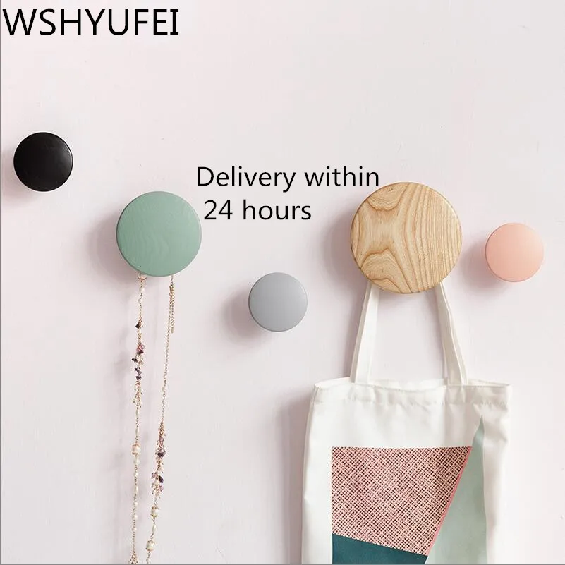 Colgador de ropa de pared, Perchero de madera, gancho redondo De Seta ...