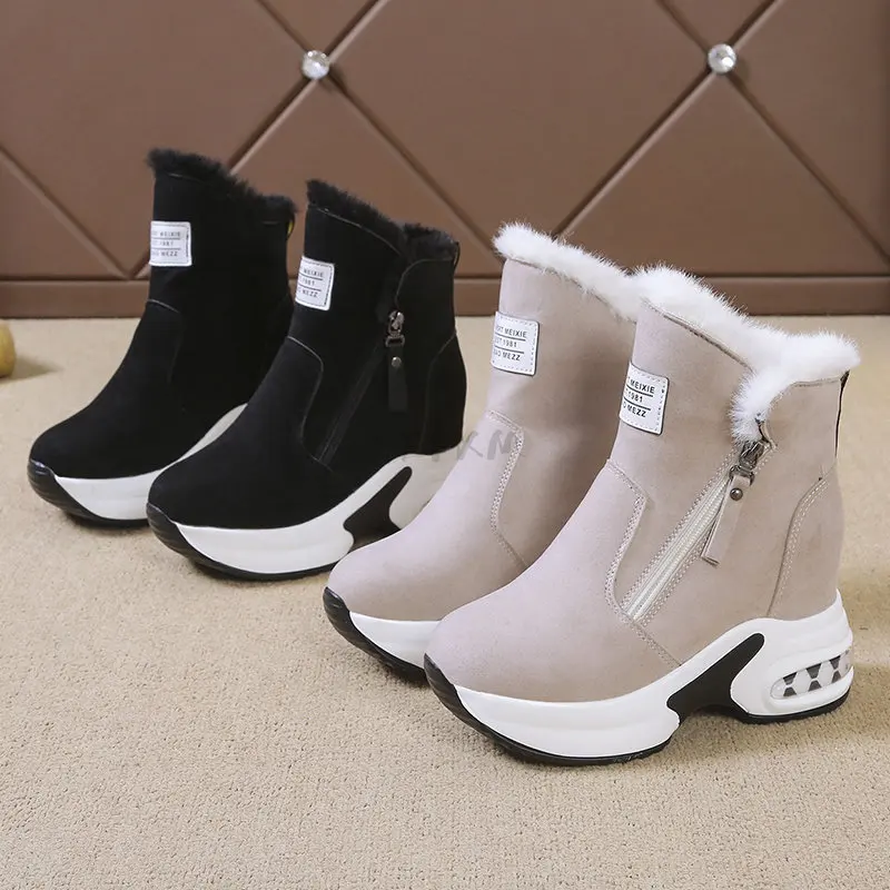 Botines-c-lidos-de-felpa-para-Mujer-Botas-de-nieve-con-cremallera ...