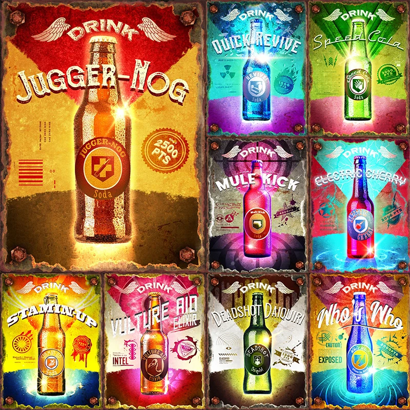 Perk-a-Cola-Drink-Series-Metal-Tin-Sign-Bar-Club-HD-Poster-Home-Kitchen ...