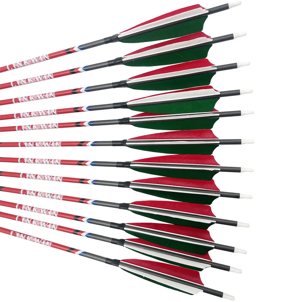 12 Uds flecha de carbono 30 pulgadas flechas de carbono ID6.2MM para ...