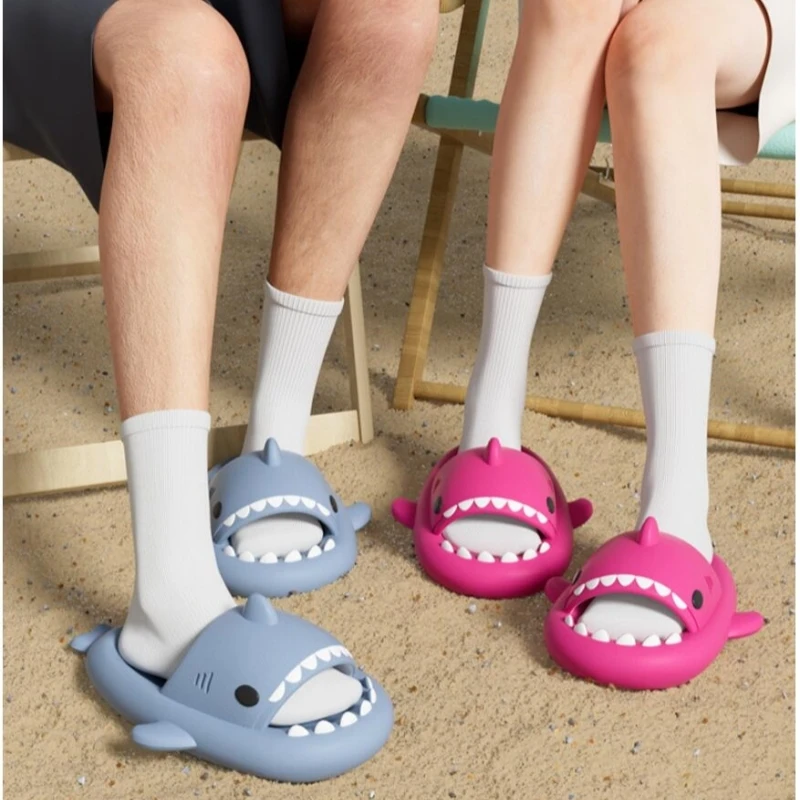 Summer Fashion Women Shark Slippers Adults Solid Color EVA Slides Men ...