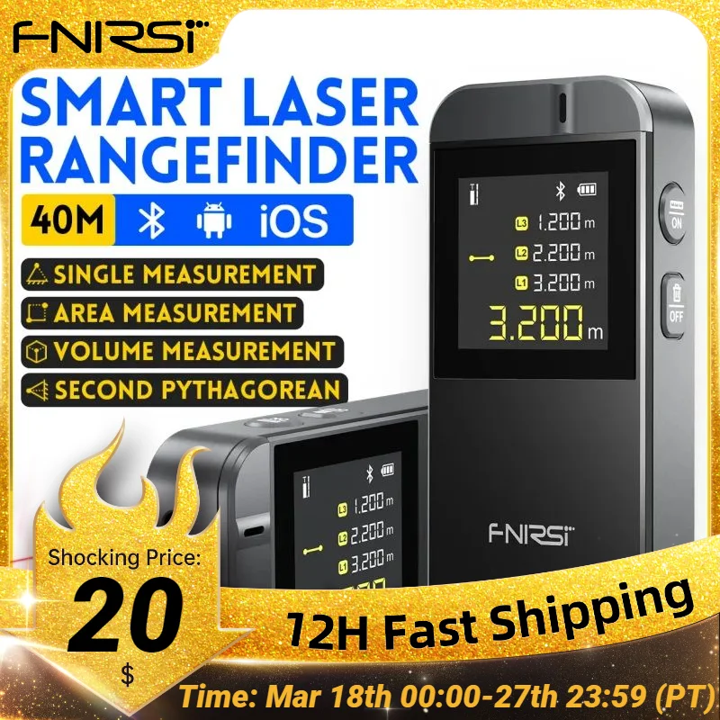 FNIRSI-IR40-Smart-Laser-Rangefinder-40M-Laser-Tape-Measure-Digital ...