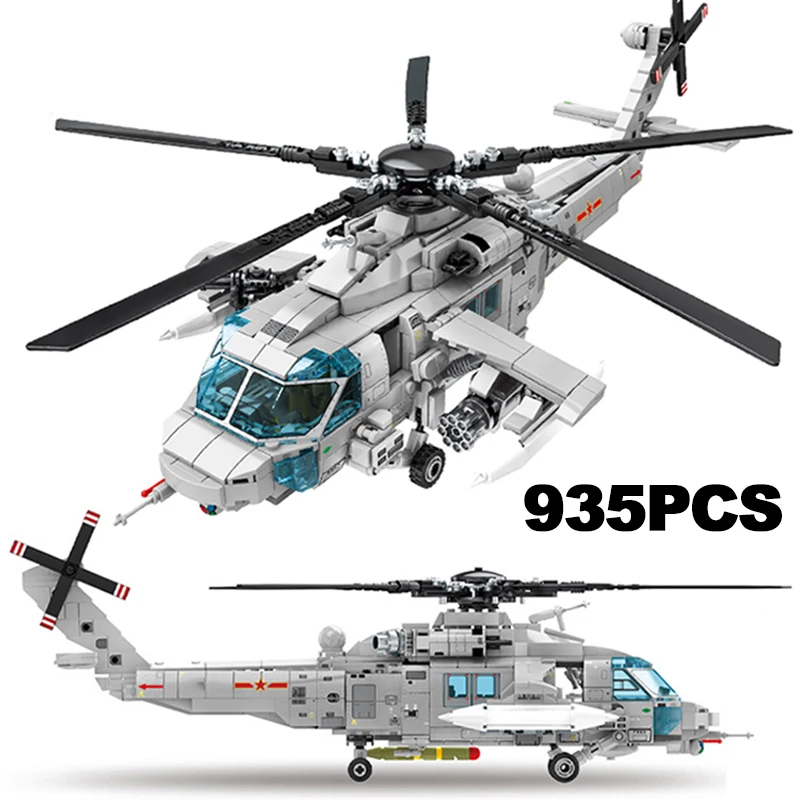 Technical-Armed-Police-Helicopter-Building-Blocks-Model-Military-STEM ...