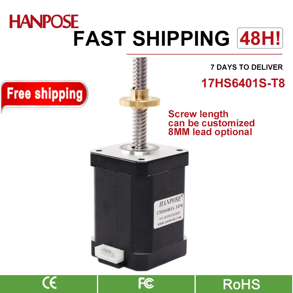 hanpose-42-Screw-motor-L100-500mm-17HS6401S-T8-lead-screw-2-4-8mm-for ...