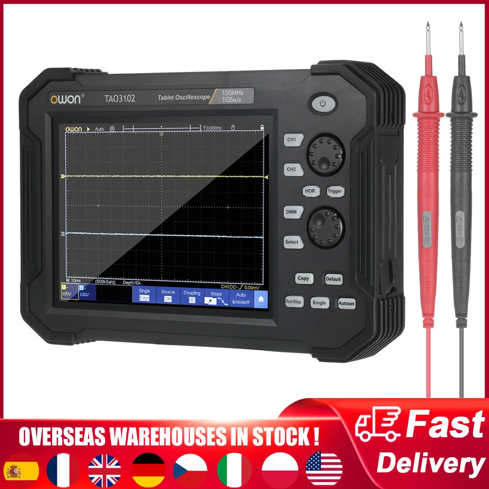 OWON TAO3104 TAO3102 Digital Oscilloscope 4 Channels 8 Bits 100Mhz ...