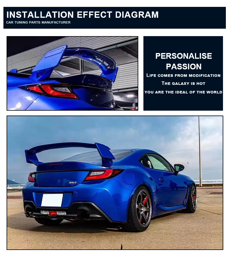 Carbon Fiber STI Style Car Rear Wing Rear Spoiler for Toyota GR86 ZN8 ...