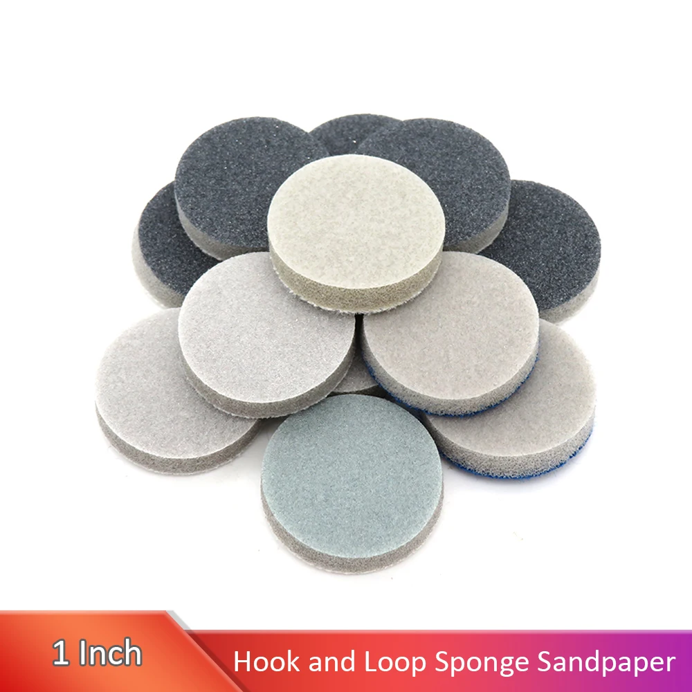 1-Inch-Sponge-Sandpaper-Buffing-Sanding-Discs-Foam-Hook-and-Loop ...