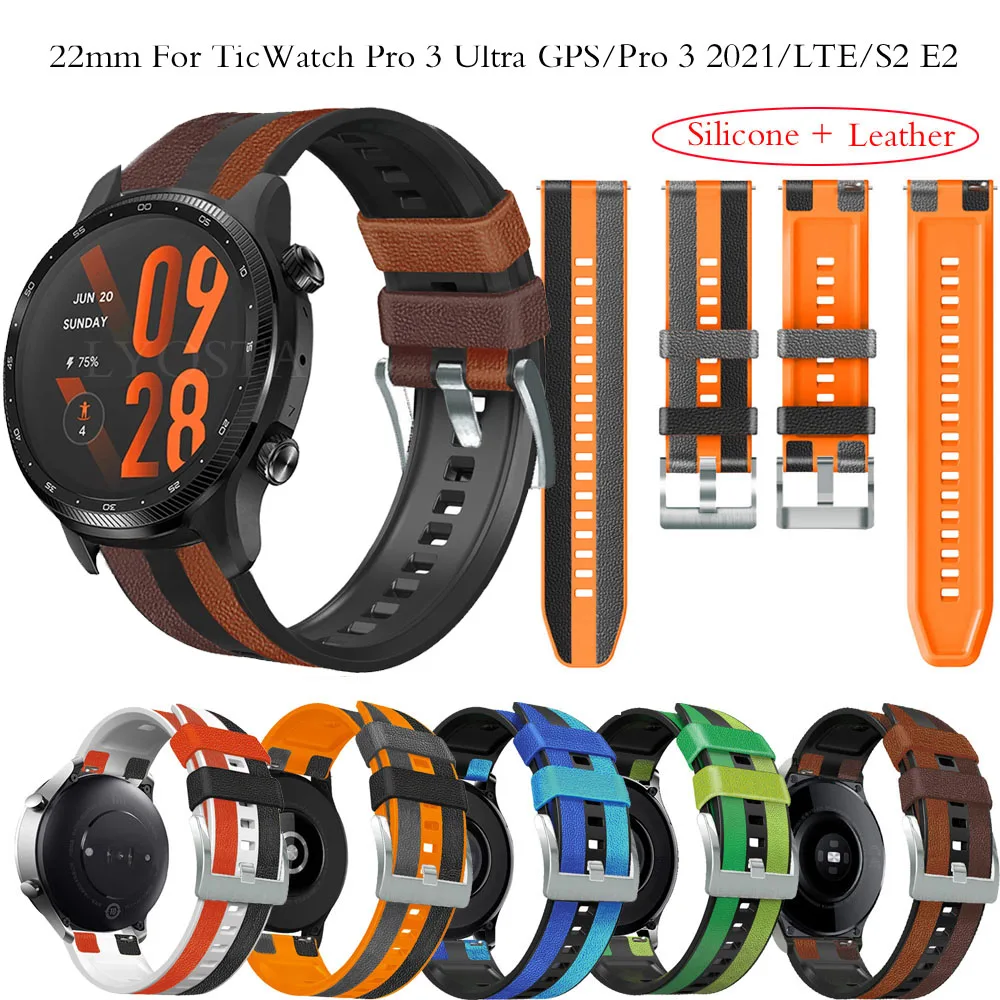 Easyfit Sport Silicone Leather Band For Ticwatch Pro 3 Ultra Gps