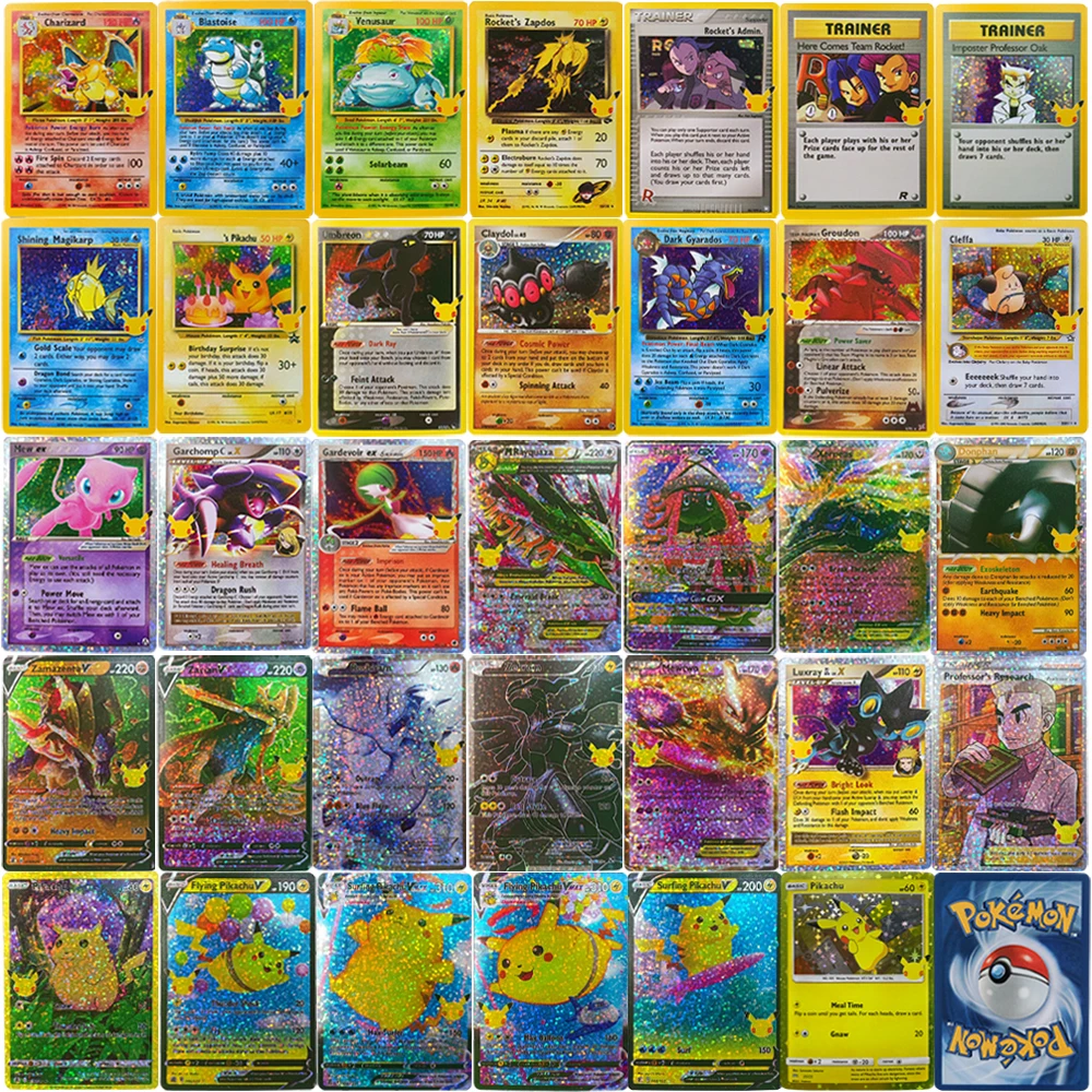 Tarjetas-Flash-de-25-aniversario-de-Pokemon-juego-de-batalla-de-Anime ...