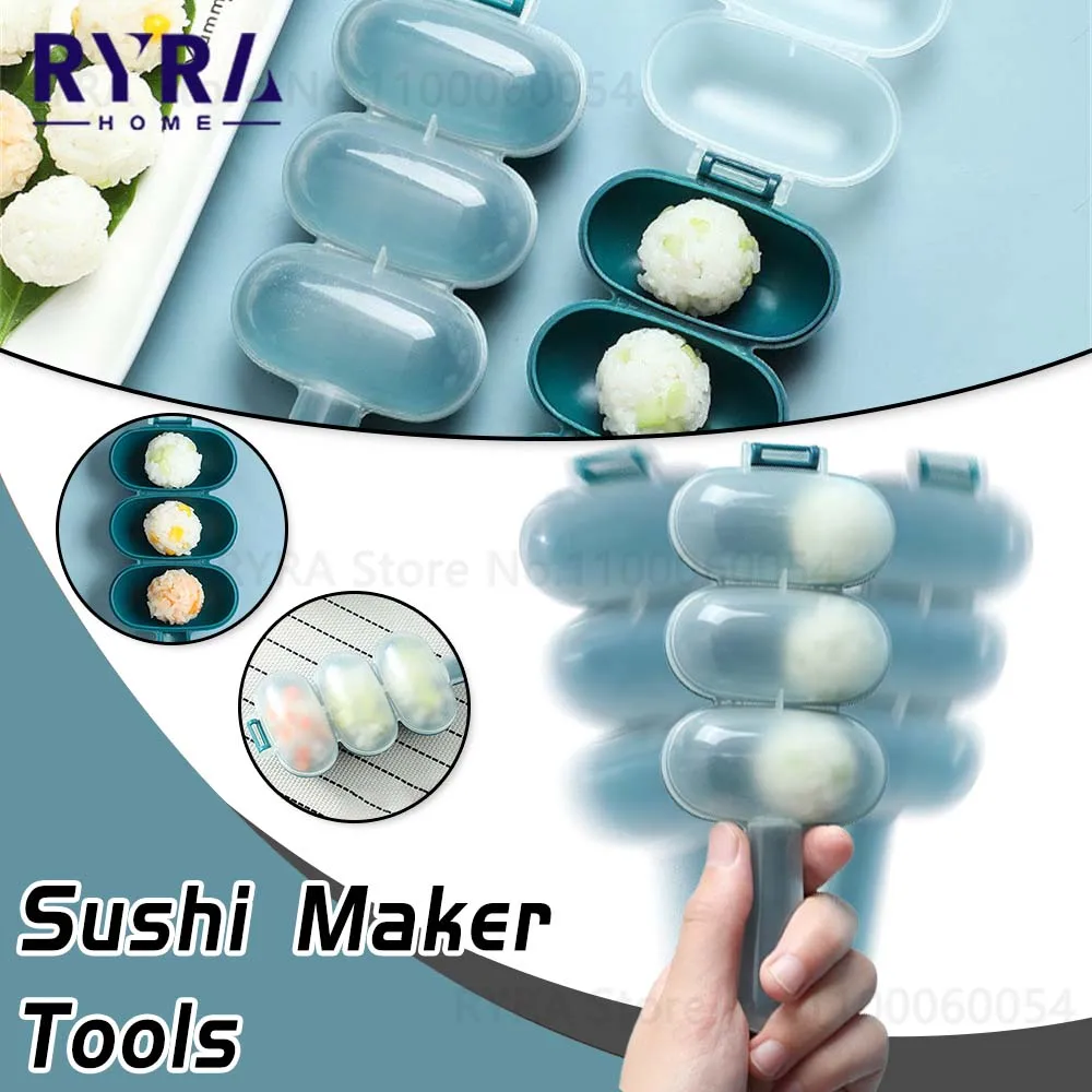 Rice-Ball-Mold-Lunch-Rice-Ball-Maker-Mould-Shaker-Transparent-Cover ...