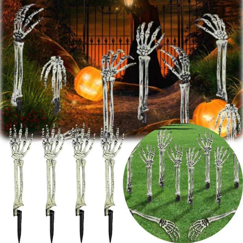 Halloween Skeleton Arms Decoration Realistic Skeleton Hands for Lawn ...