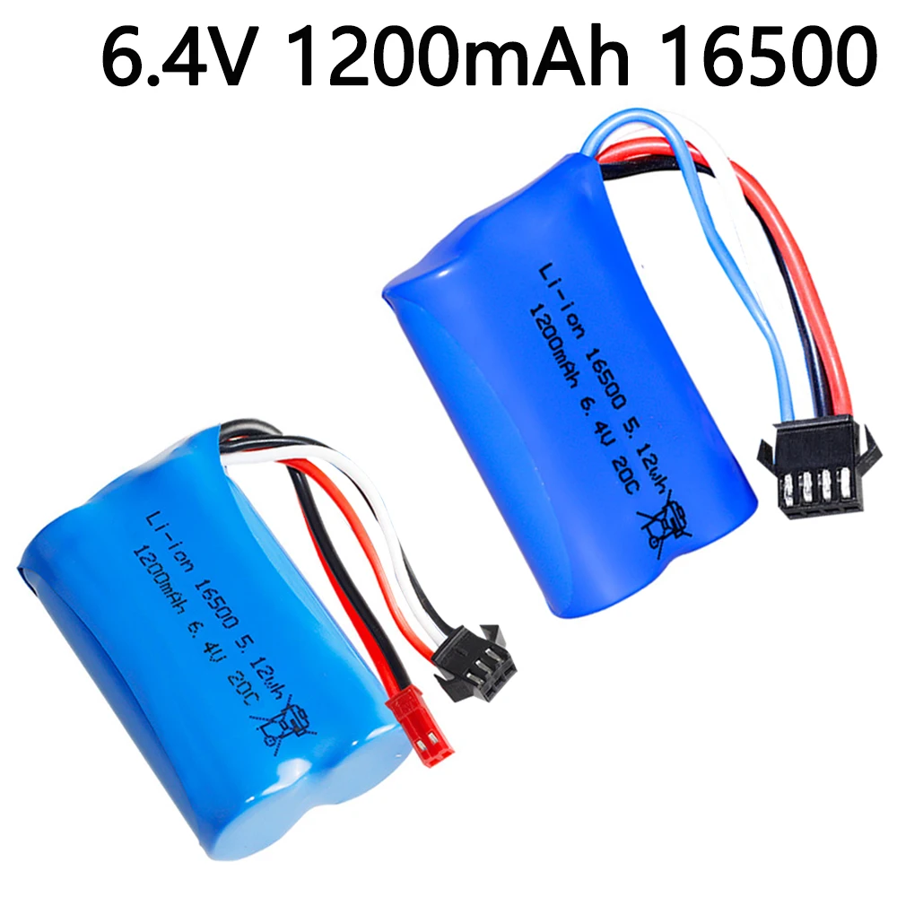 6.4V 1200mah 16500 Li-ion Battery for wltoys L959 18628 18629 18428 ...