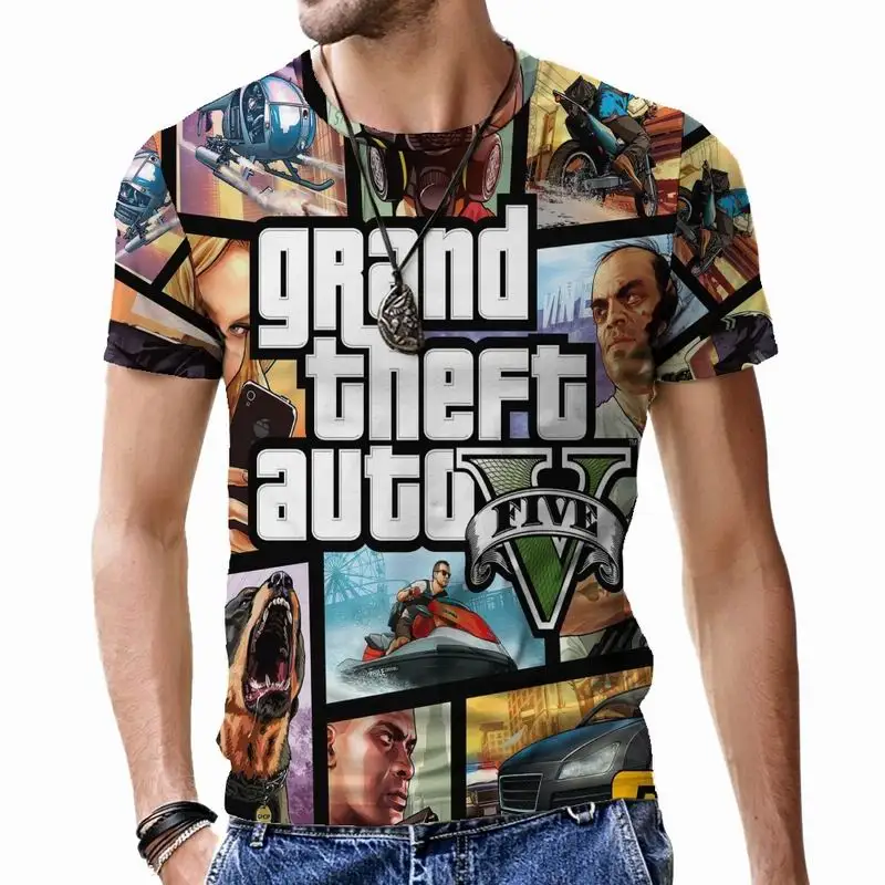Grand-Theft-Auto-GTA5-Men-s-T-shirt-3D-Print-Funny-Breathable-Male ...