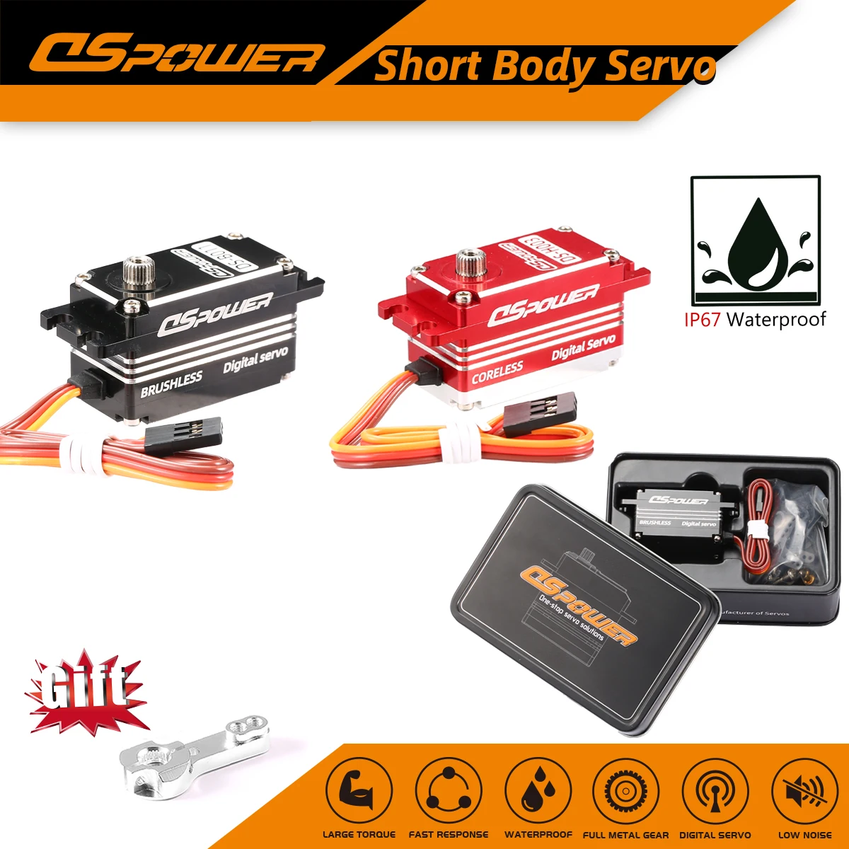 DSPOWER-16KG-17KG-Coreless-Brushless-Short-Body-Servo-Waterproof-Digital-Metal-Case-Gear-Motor ...