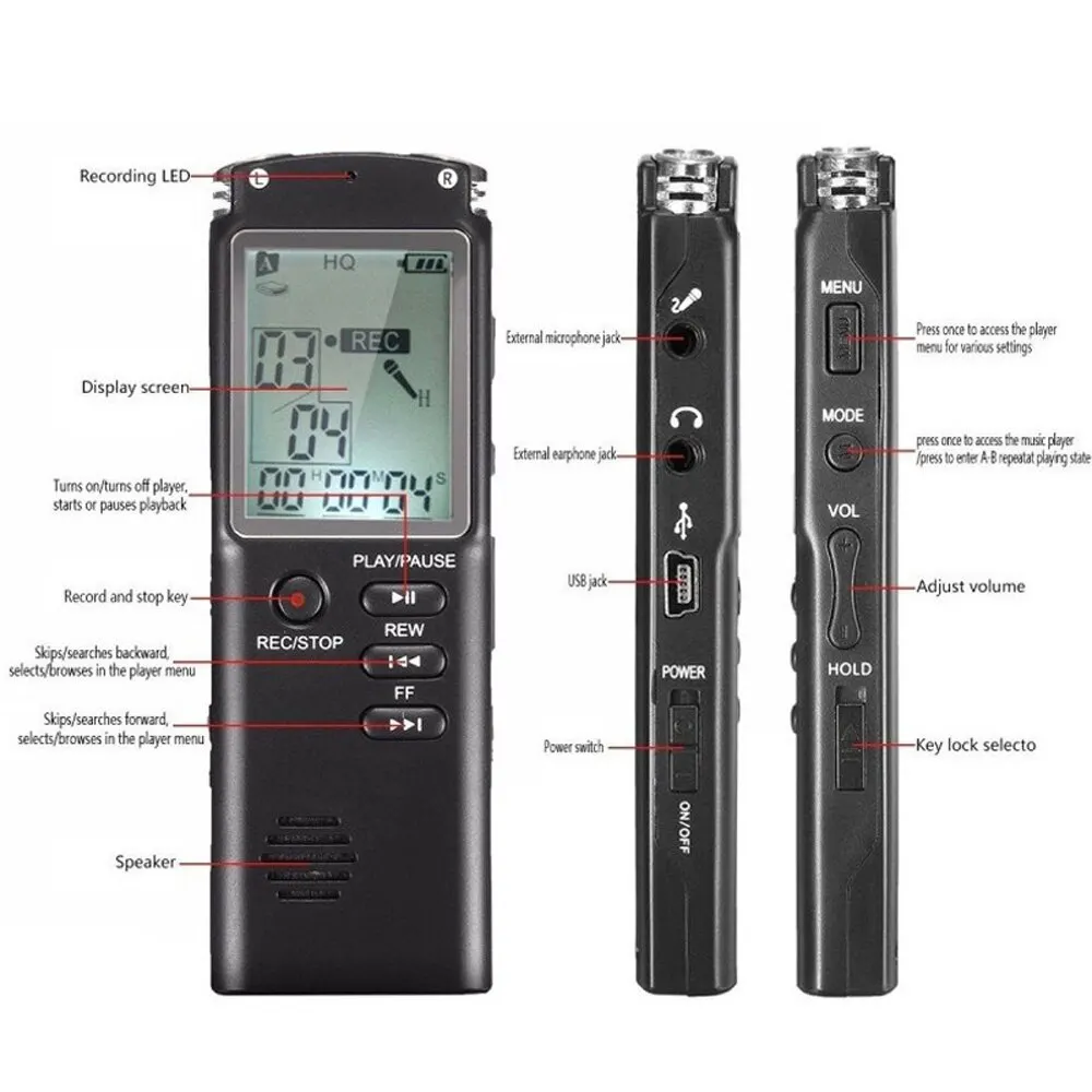 Digital-Voice-Recorder-Mini-Spy-Professional-Dictaphone-Audio-Recording ...