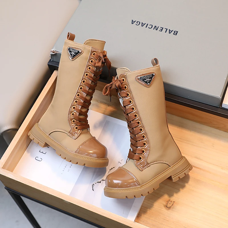 Zapatos-de-cuero-cepillado-para-mujer-botas-con-cordones-de-nailon ...