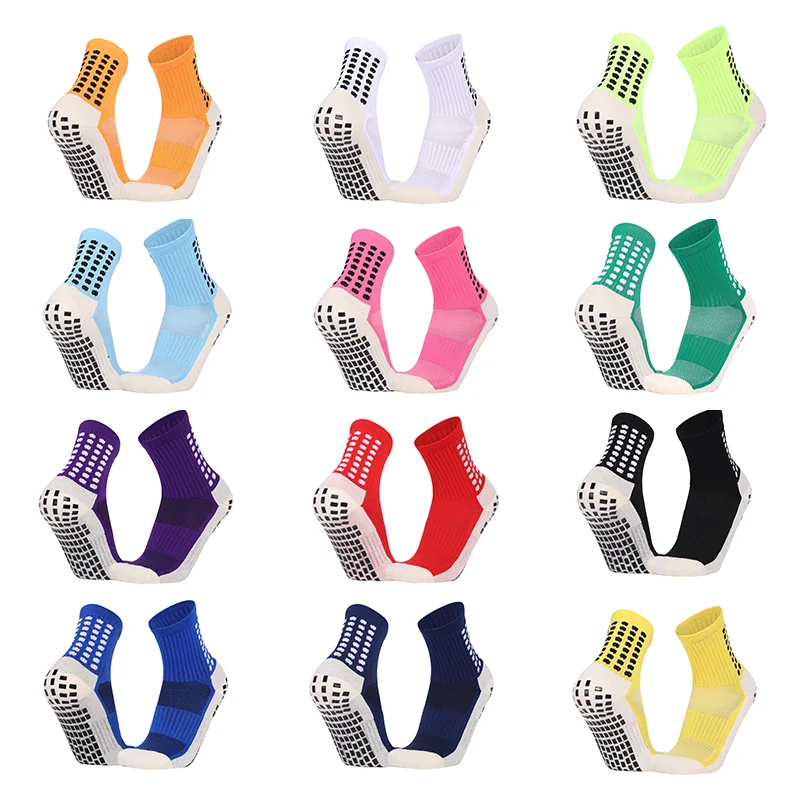 Mens Anti Slip Grips Football Soccer Socks Non Skid Mid Calf Baseball ...