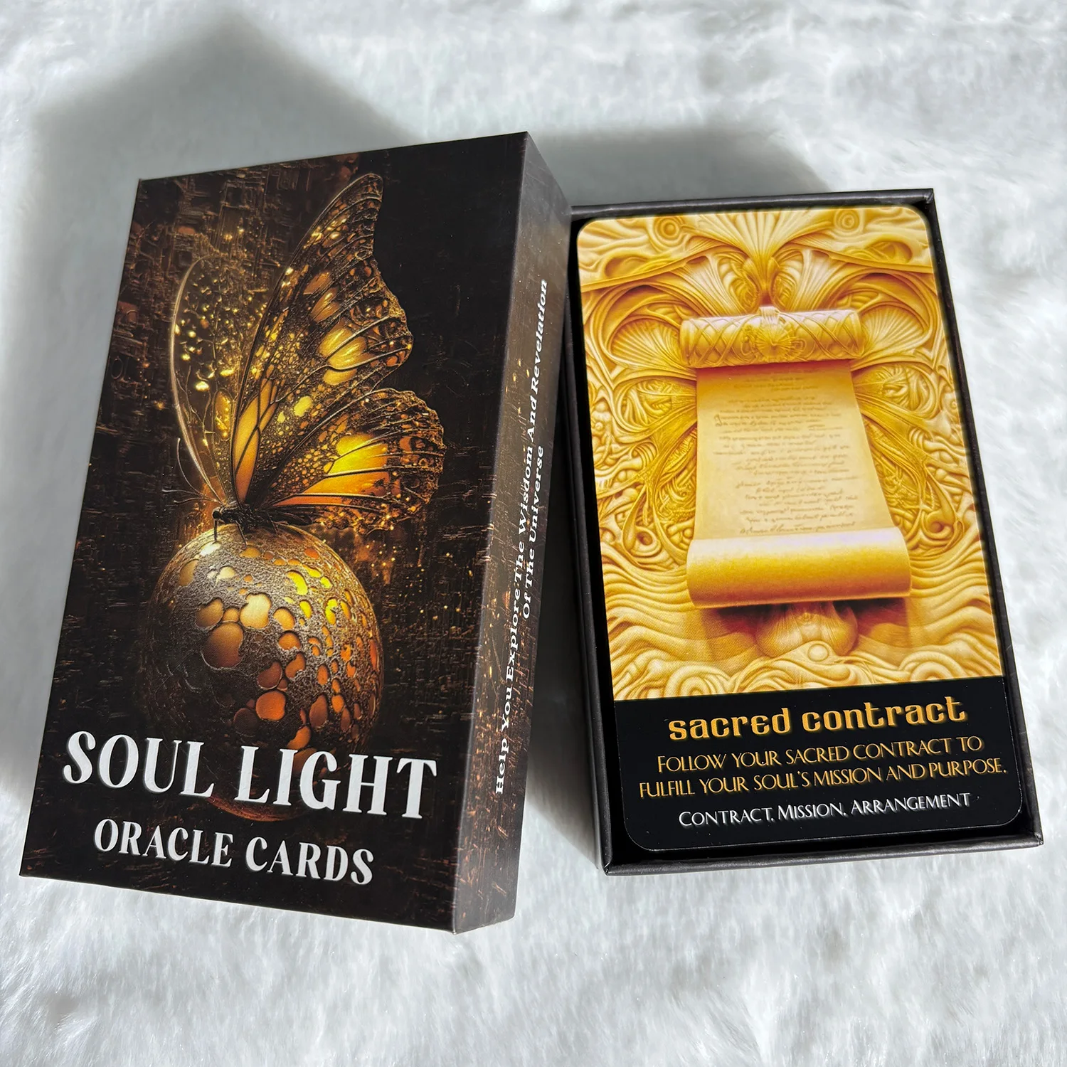 56PCS-12x7cm-High-Quality-Oracle-Tarot-Cards-with-Gold-Abstract-Art-for ...