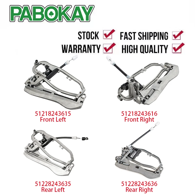 Front-Left-Rear-Right-Driver-Side-Outside-Door-Handle-Carrier-For-BMW ...