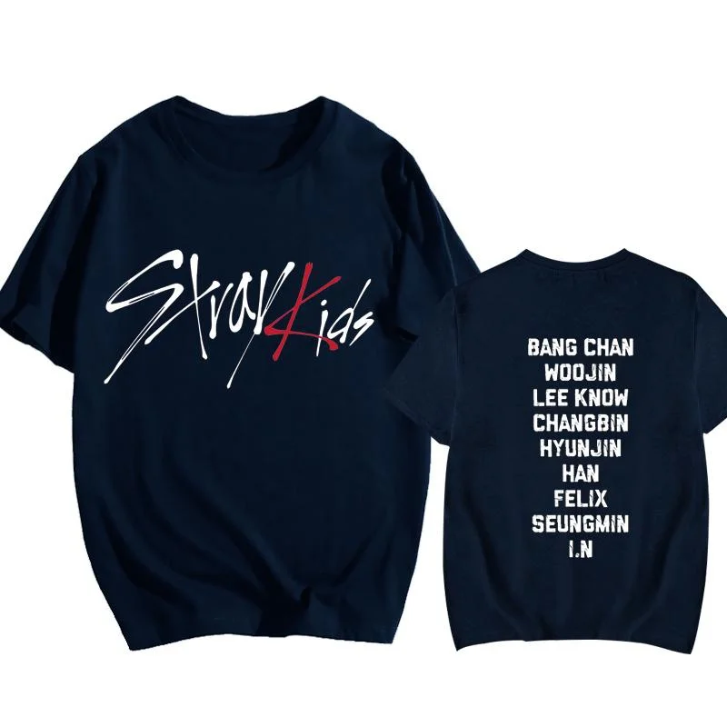 Camiseta Stray Kids Banda Kpop, Stray Kids Miembros, SKZ Logo Kpop Merch Doble Cara Unisex ...