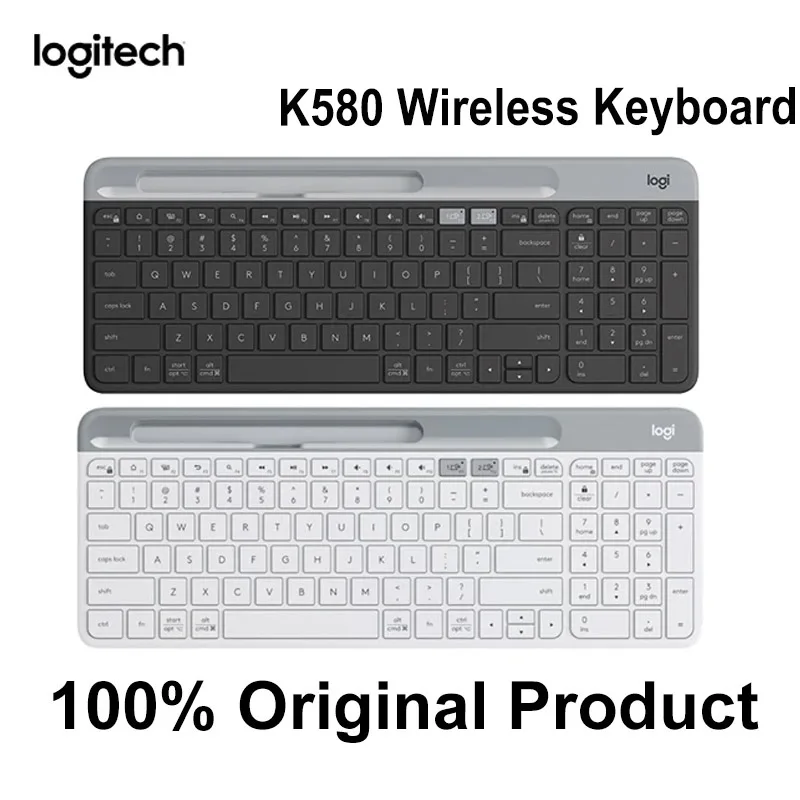 Logitech-K580-Wireless-Keyboard-Portable-Original-Multi-Device-2-4G ...