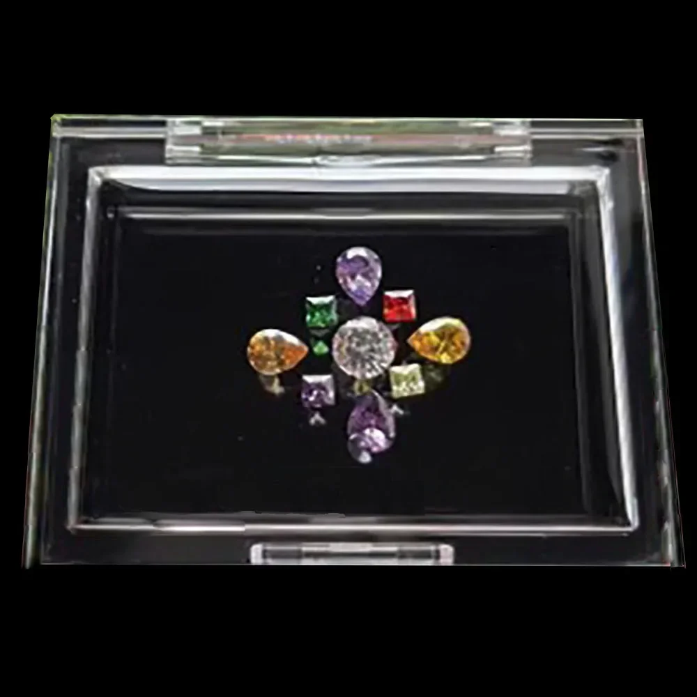 2/6Pcs Adhensive Diamond Jewelry Storage Box Gemstone Organizer ...