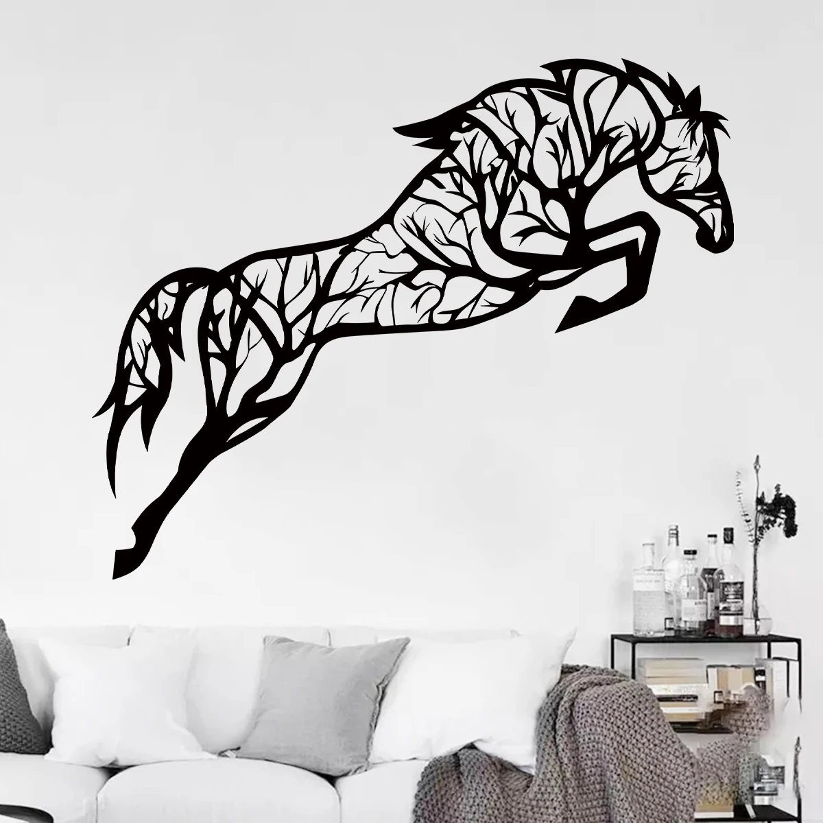 Silhouette-de-cheval-simul-pour-d-coration-murale-animal-tropical ...