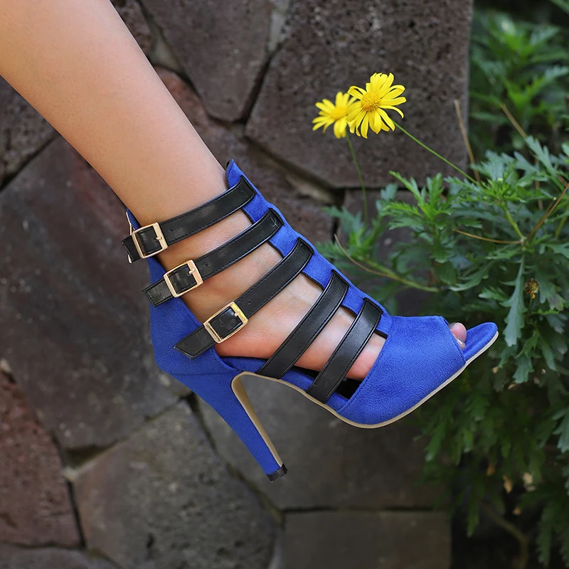 Frosted-Float-Material-Ultra-High-Slim-Heel-Side-Hollowed-Out-Peep-Toe ...