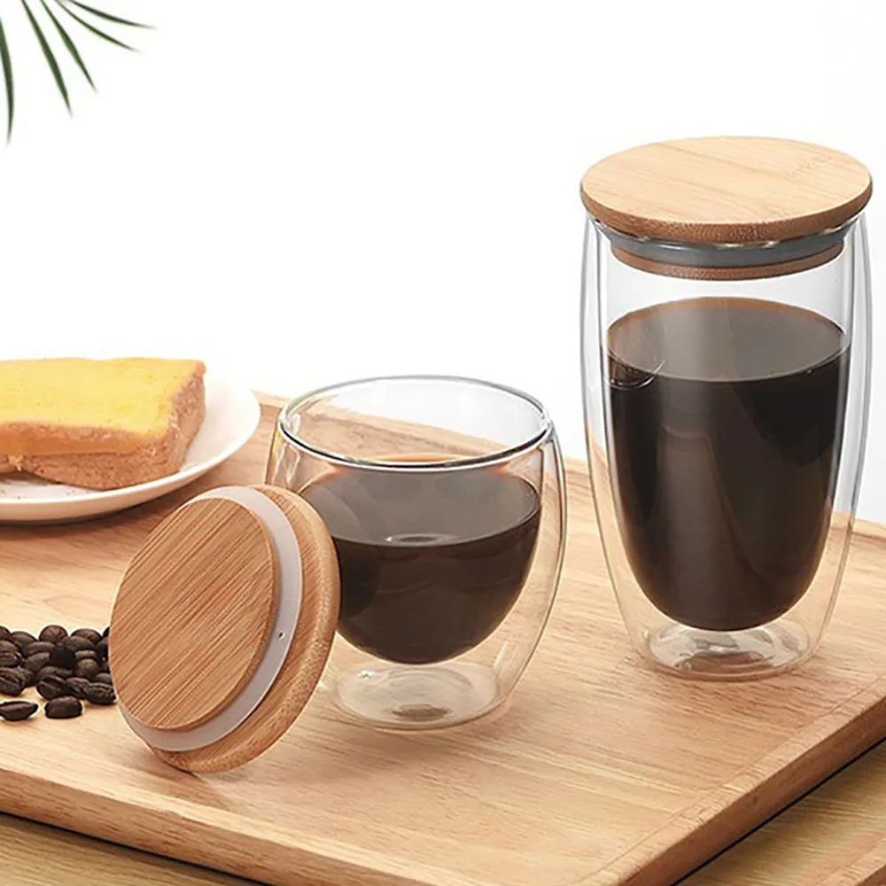 Glass-Cup-Heat-Resistant-Double-Wall-Coffee-Cup-Set-with-Lid-Handmade ...