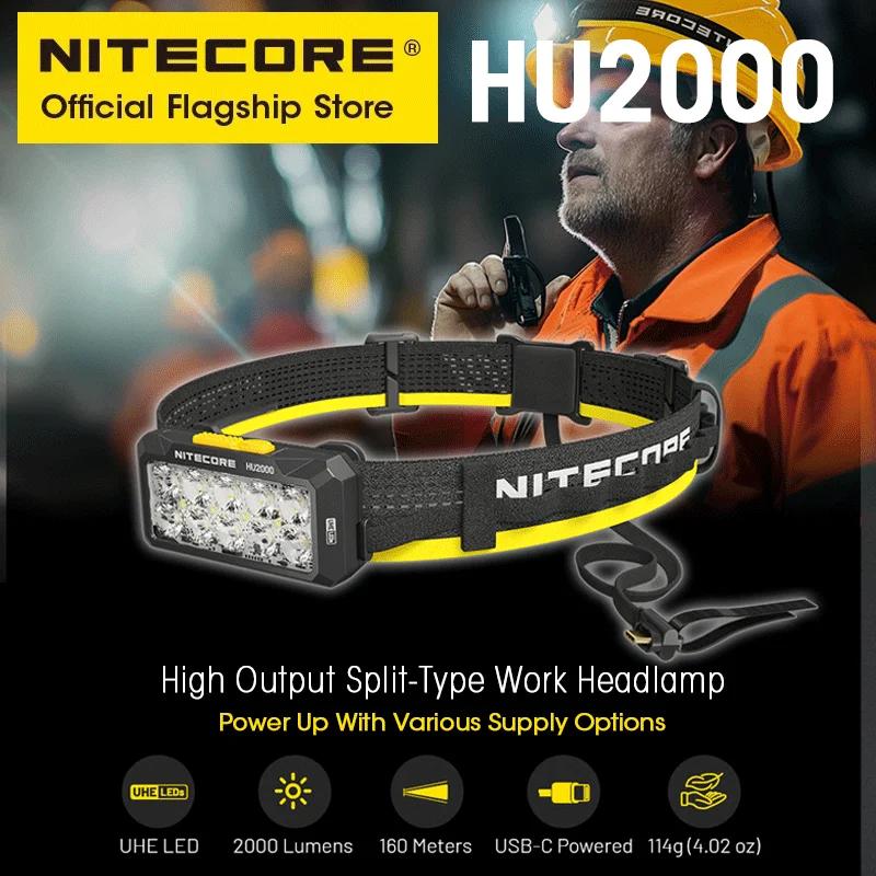 NITECORE-HU2000-High-Output-Split-Type-Work-Headlamp-2000-Lumens-USB-C ...