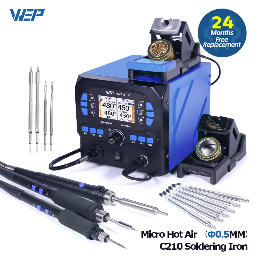WEP-992D-II-2-In-1-Precision-Hot-Air-Rework-and-Soldering-Station-with ...
