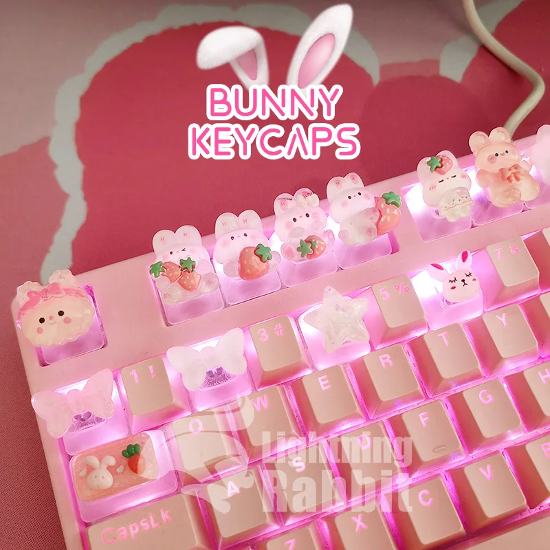 Long-Eared-Rabbit-Personalized-Keycap-Mechanical-Keyboard-Special ...