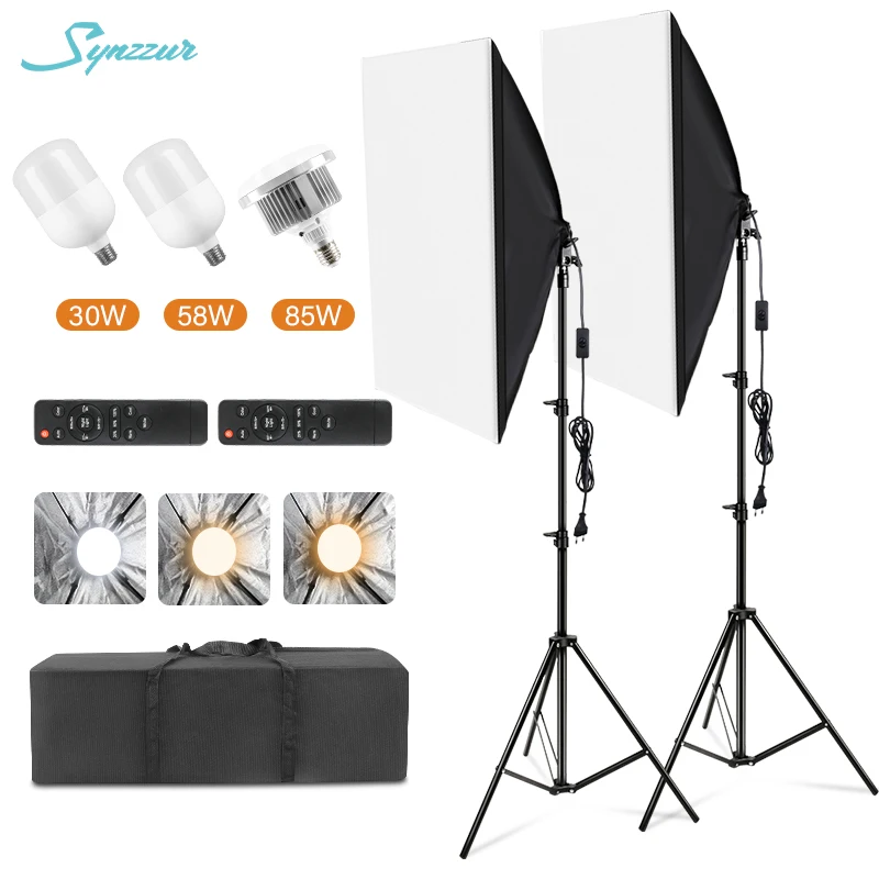 Softboxes-30w-58w-85w-Light-Temps-Led-Brightness-Studio-Softbox-Kit ...