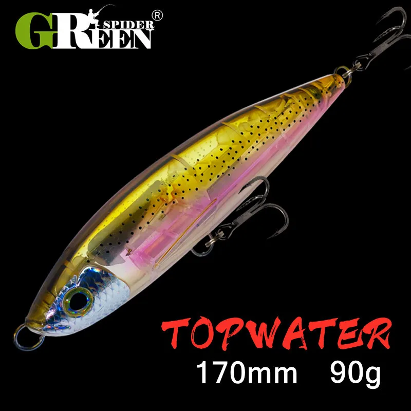 GREENSPIDER-Topwater-Pencil-Lure-Sea-Fishing-Lure-170mm-90g-Amberjack ...