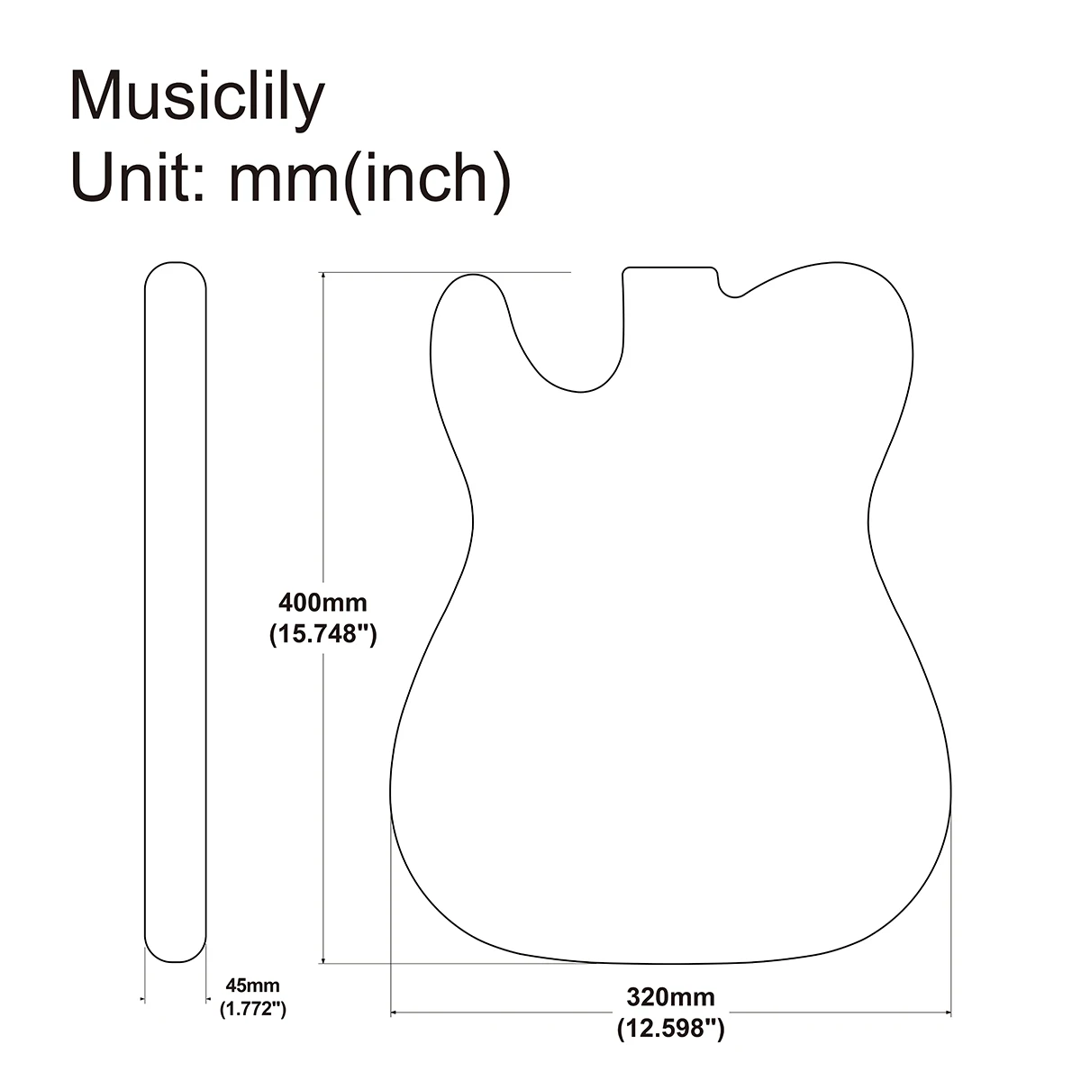 Electric Guitar Body Outline