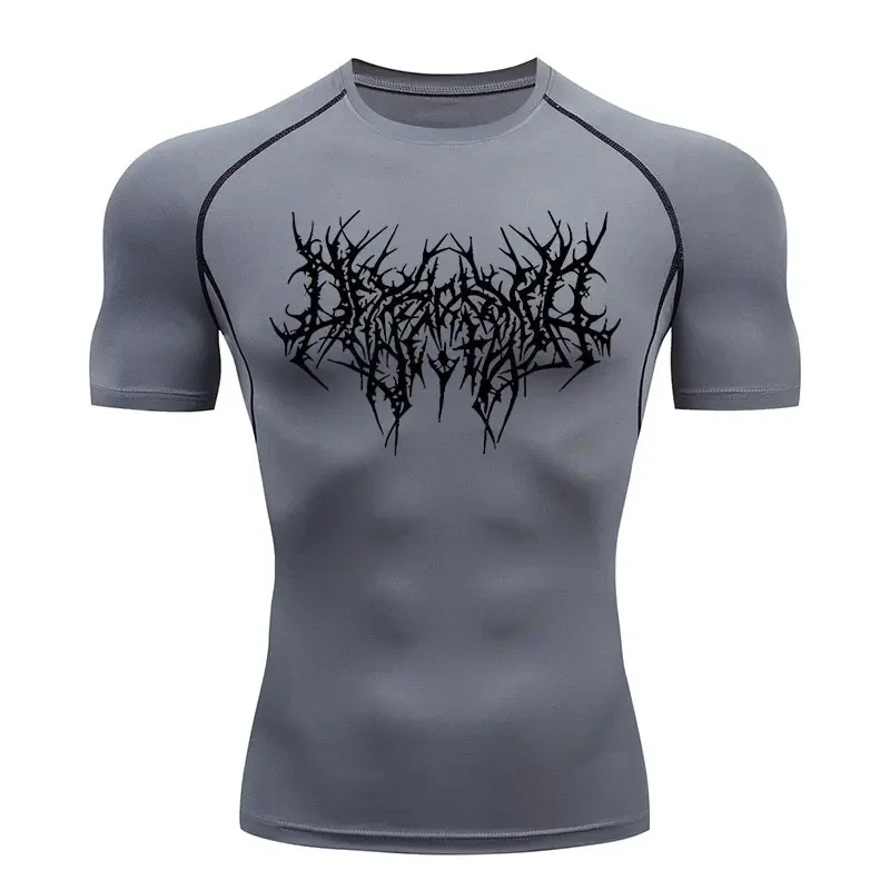 2024 new Y2K GYM Compression Tshirts Sport Workout Thorn Print T-shirts ...