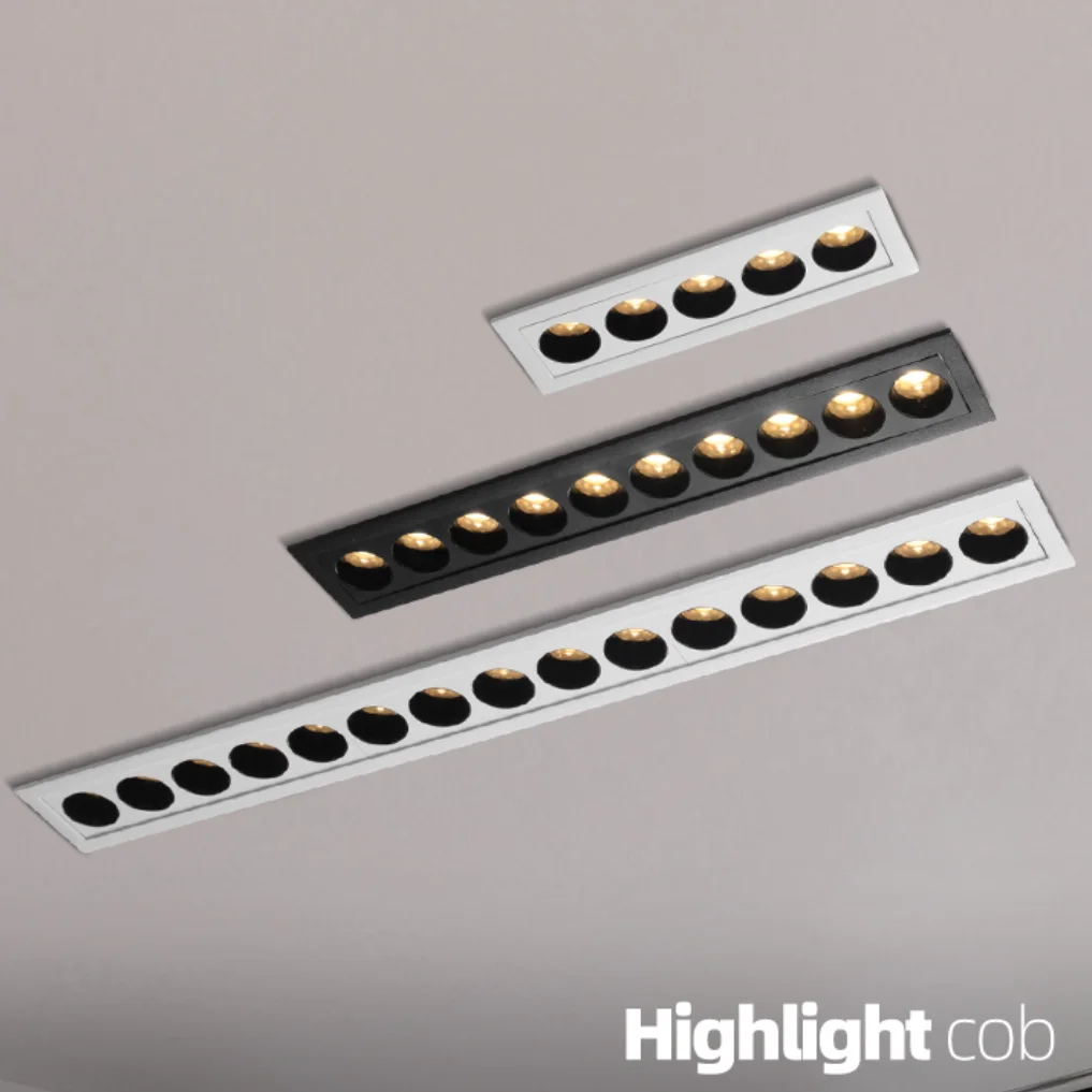 Creative spot light Anti Glare Linear Recessed Grille Line Lights 10W 20W 30W Strip COB LED ...