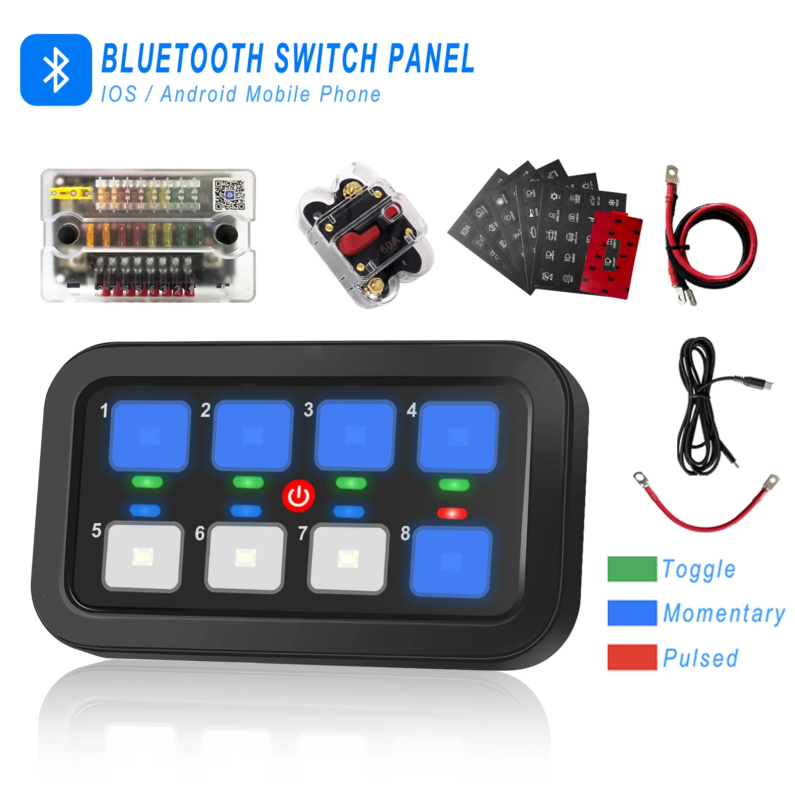 12V-24V-8-Gang-Touch-Switch-Panel-Membrane-Control-Smart-Bluetooth-APP ...