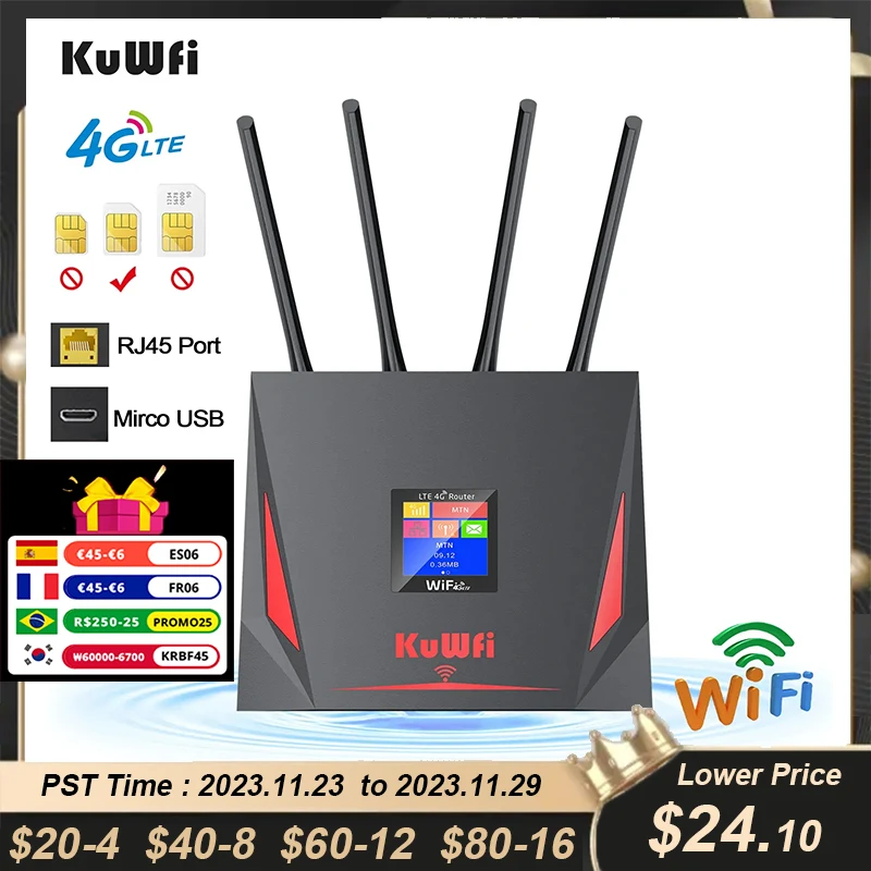 KuWfi-4G-LTE-Router-150Mbps-Wireless-CPE-Router-3G-4G-SIM-Wifi-Router ...