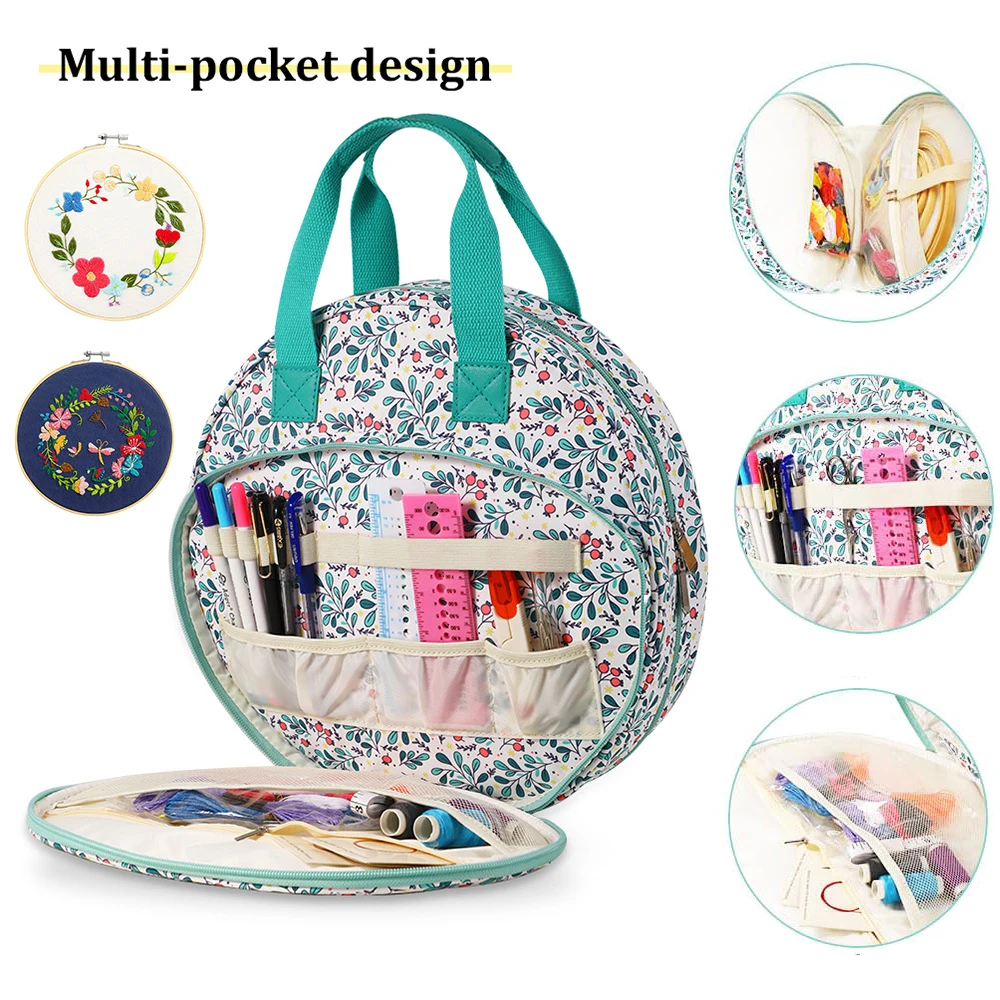 Embroidery Kit Organizer Bag Multi-Layer Oxford Storage Bag with Zipper ...