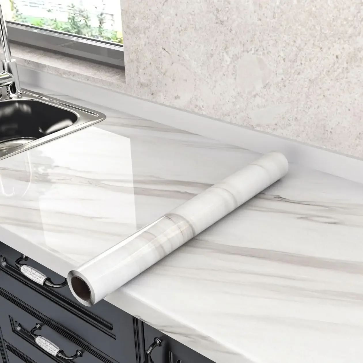 Foil-Marble-Stickers-for-Kitchen-Countertop-Oil-Proof-High-Temperature ...