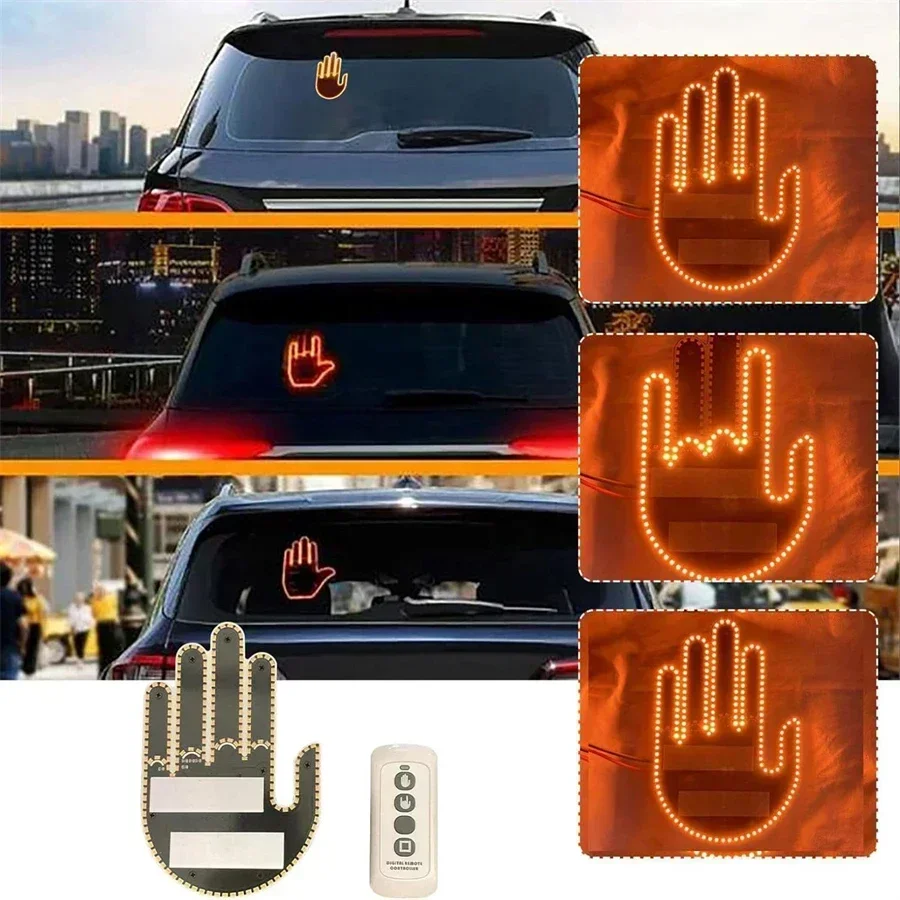 Colorful-LED-amber-middle-finger-warning-light-high-quality-three-cars ...