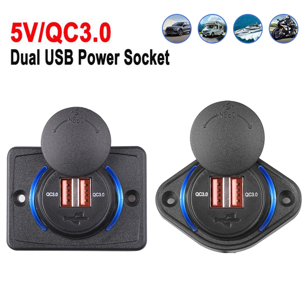 QC-3-0-Dual-USB-Car-Charger-Socket-Quick-Charge-with-Sliding-Cap-12V ...