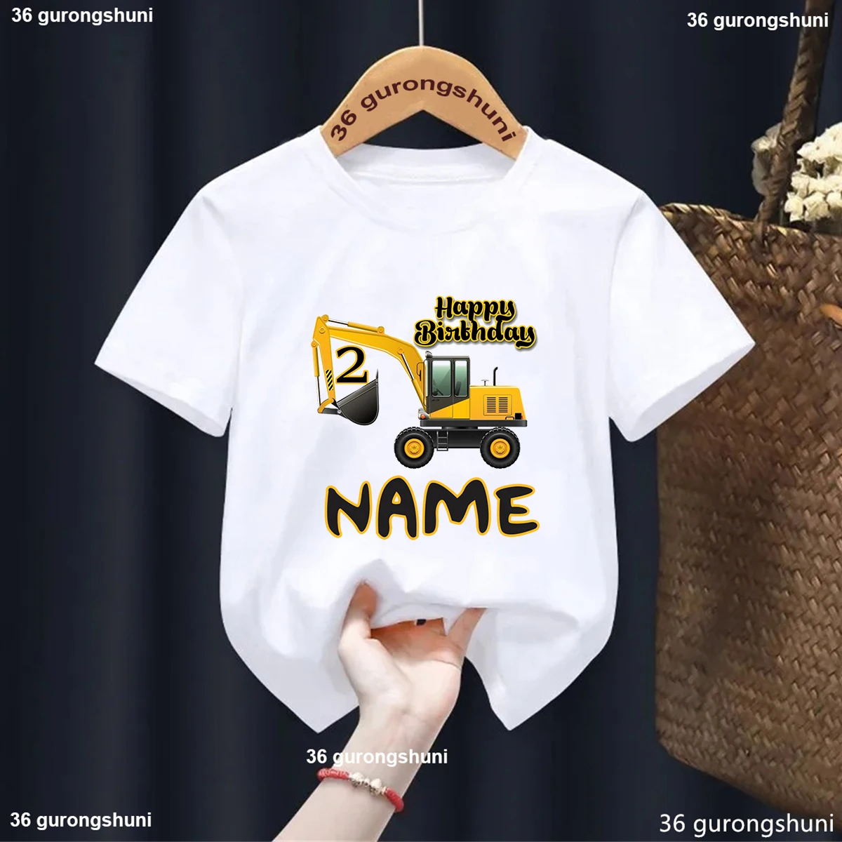 Excavator Birthday Numbers 1-9 Years Old My 2nd Birthday Kids Tshirt ...