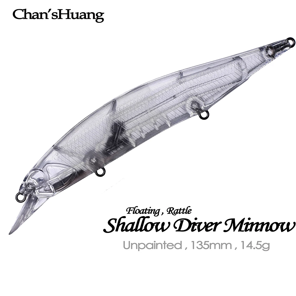 Chan-sHuang-20PCS-Unpainted-Blanks-Bait-135mm-14-5g-Rattles-Shallow ...