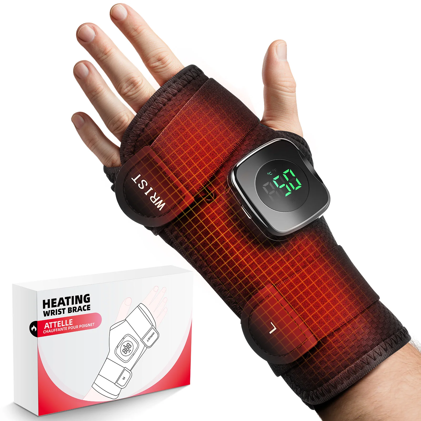 Eletric Heating Wrist Guard Protective Belt 3 Levels Adjustment Heated ...
