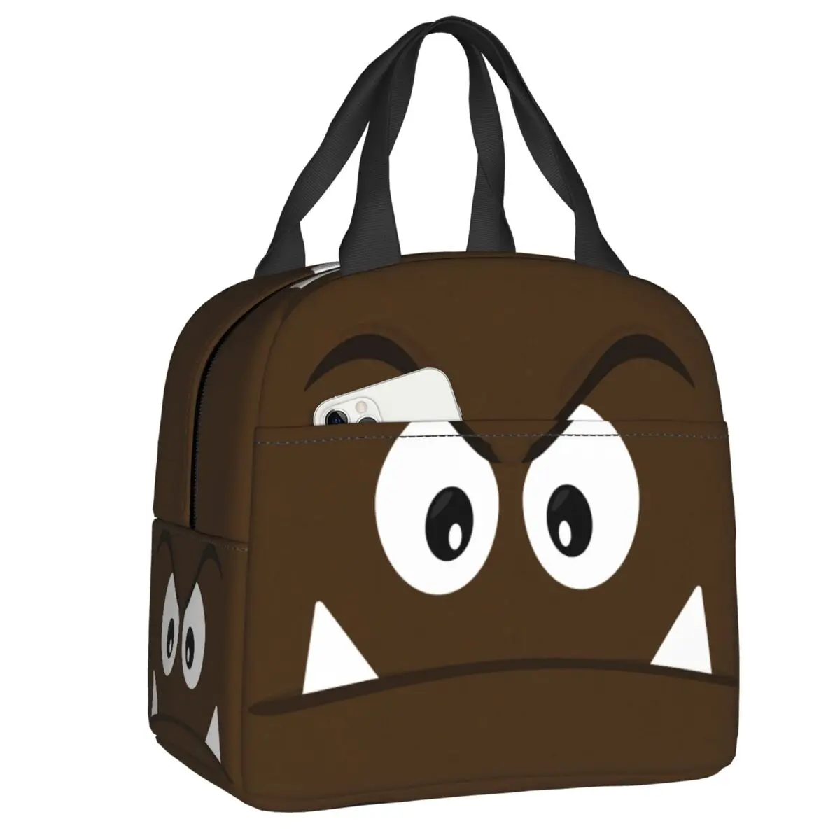 Cartoon-Game-Goomba-Face-Lunch-Bag-for-Camping-Travel-Portable-Food ...