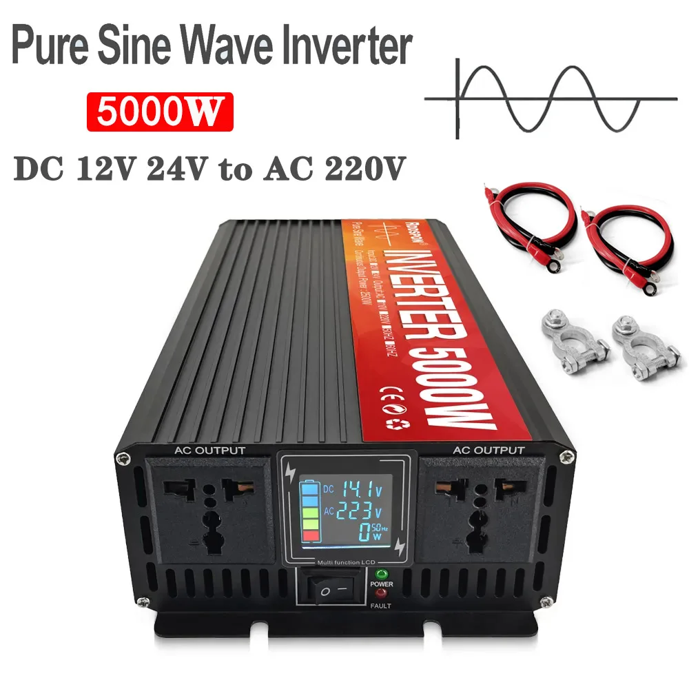 5000W-Pure-Sine-Wave-Inverter-Portable-Power-Banks-Converter-DC12V-24V ...